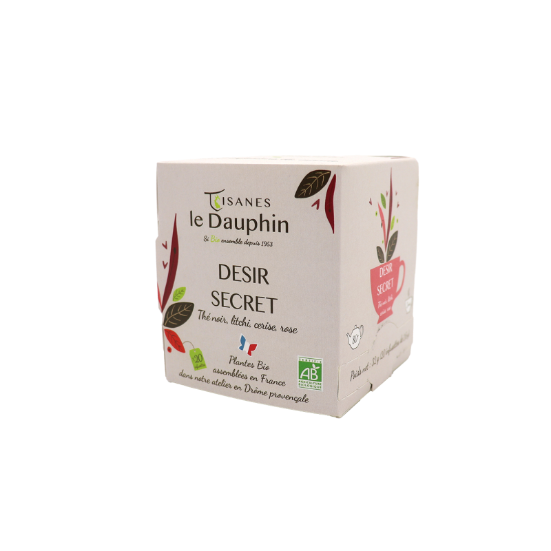 Thé noir bio fruits rouges et rose - secret des amoureux